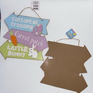 Holiday | 2 Piece Wooden Easter Bunny Egg Hunt Wall Decor | Poshmark